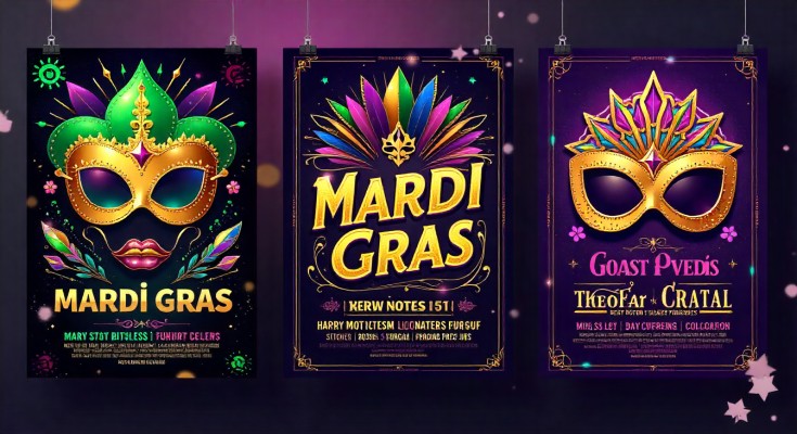 Free Mardi Gras Posters: Designs & Templates 2026 | DesignWiz