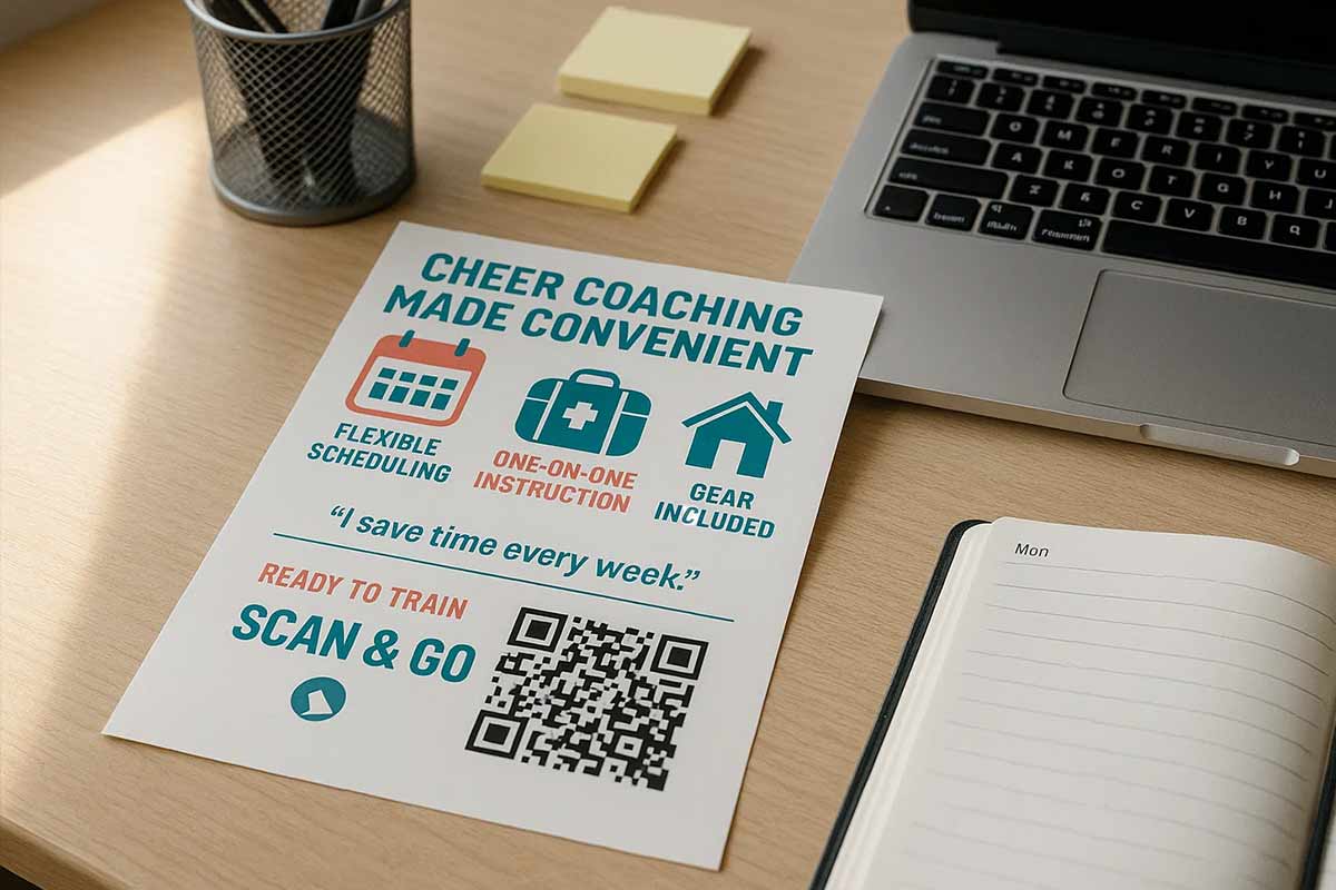 Cheerleading Flyers Credibility for Mobile Instructors | DesignWiz