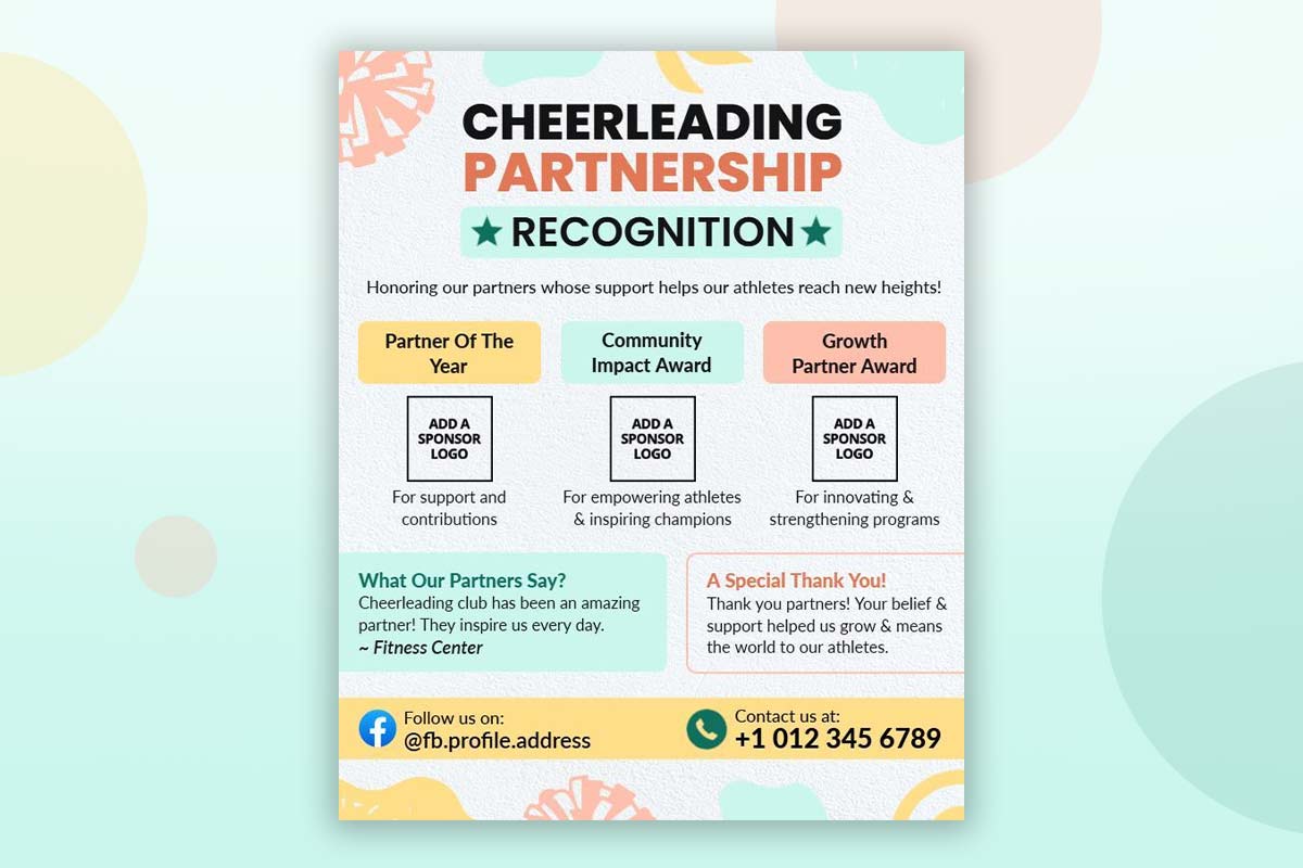 Cheerleading Partnership Flyers for Business Owners | DesignWiz