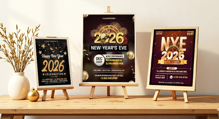 Happy New Year Poster Designs & Templates 2026 | DesignWiz
